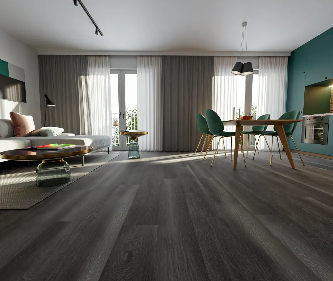HORI Klick-Hartvinylboden Rigid SPC Eiche Alabaster Landhausdiele ...