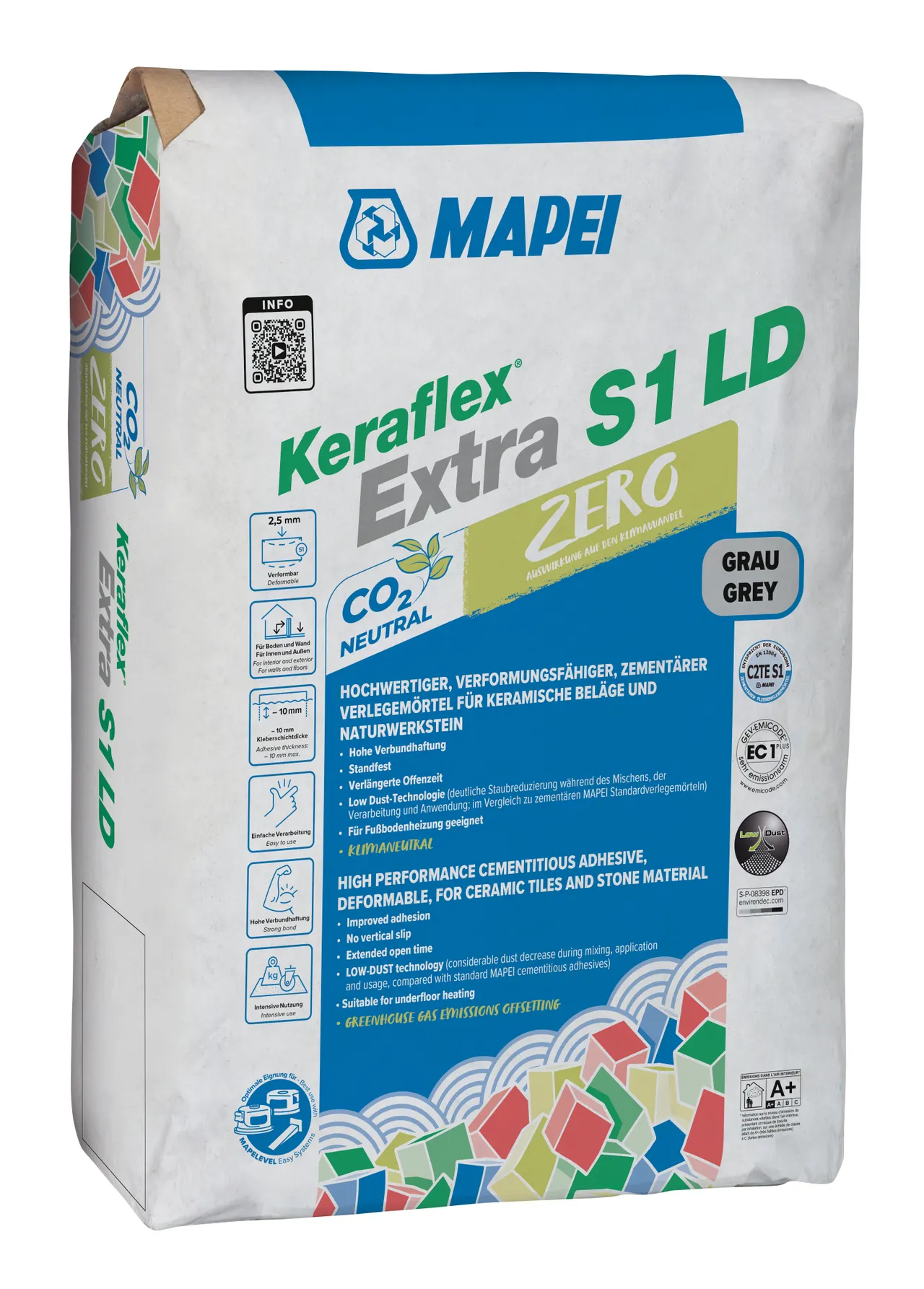 MAPEI Natursteinmörtel Keraflex Extra S1 LD ZERO (10040066207)